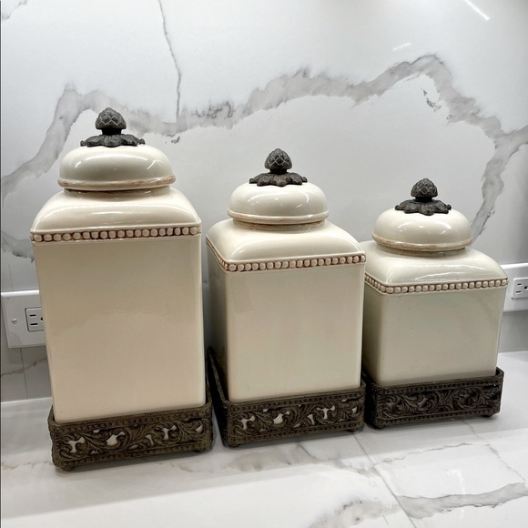 GG Collection | Kitchen | Soldgracious Goods Acanthus Cream Canister ...